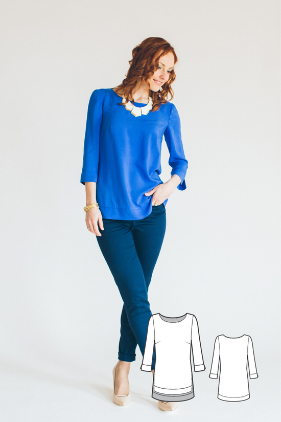 Sewing Pattern - Hight Low Top With Long Sleeves – Dressy Talk