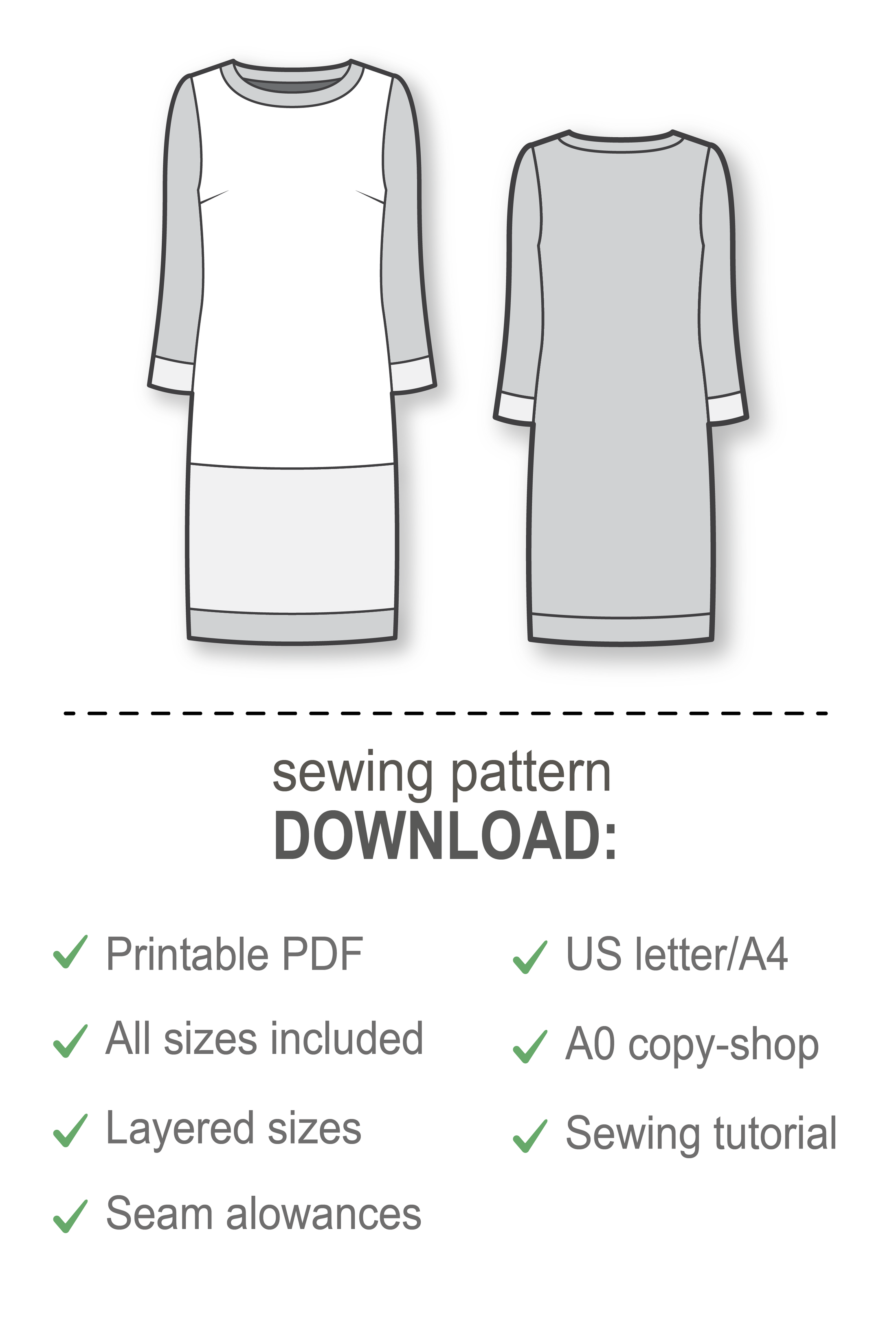 Sewing Pattern - Color Blocked Dress – Dressy Talk