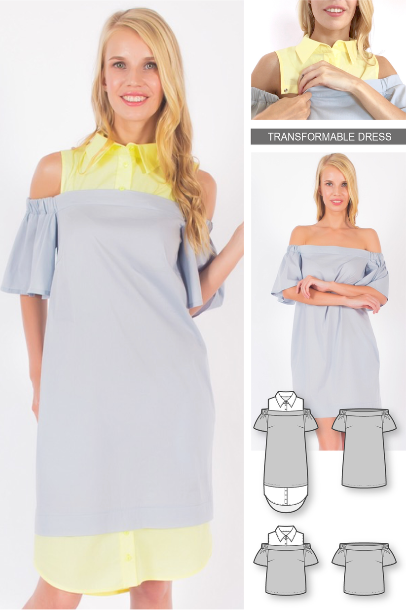 Off Shoulder Transformable Shirtdress – Dressy Talk